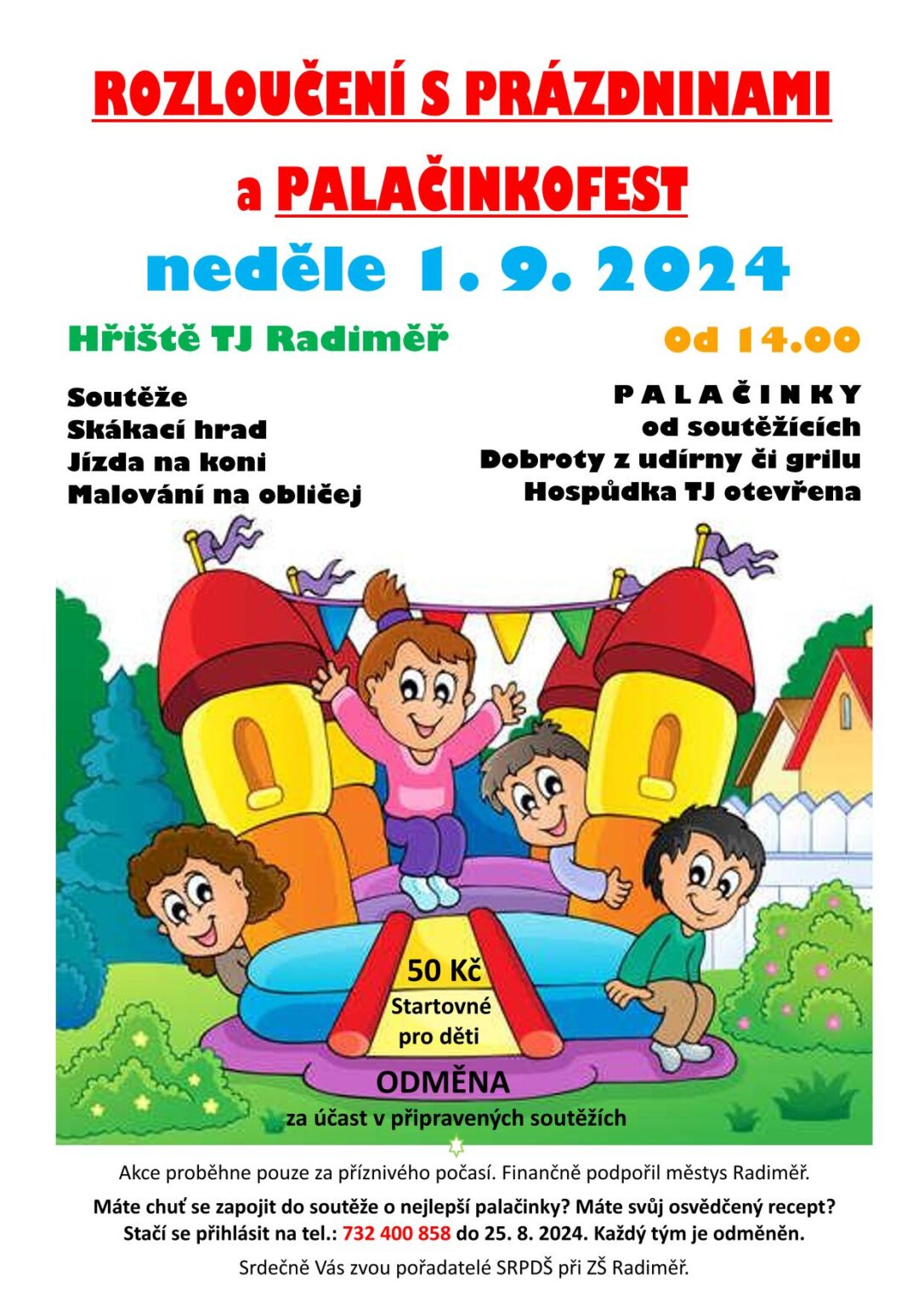 Rozloučení s prázdninami a palačinkofest – Městys Radiměř